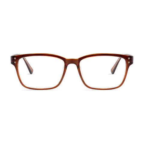 Rectangle Brown Eyeglasses